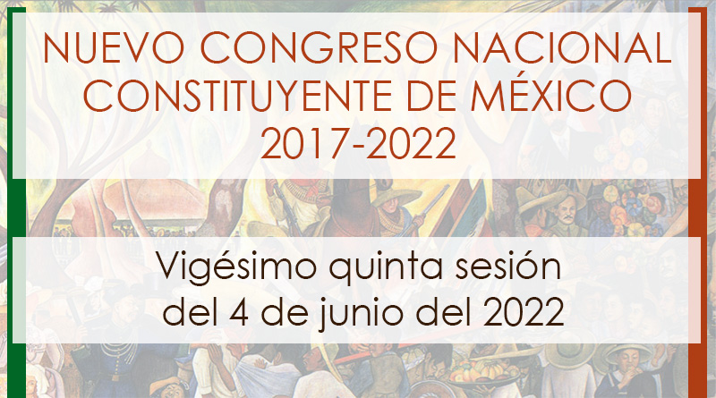 XXV Sesión del Nuevo Congreso Nacional Constituyente (Video) – Consejo ...